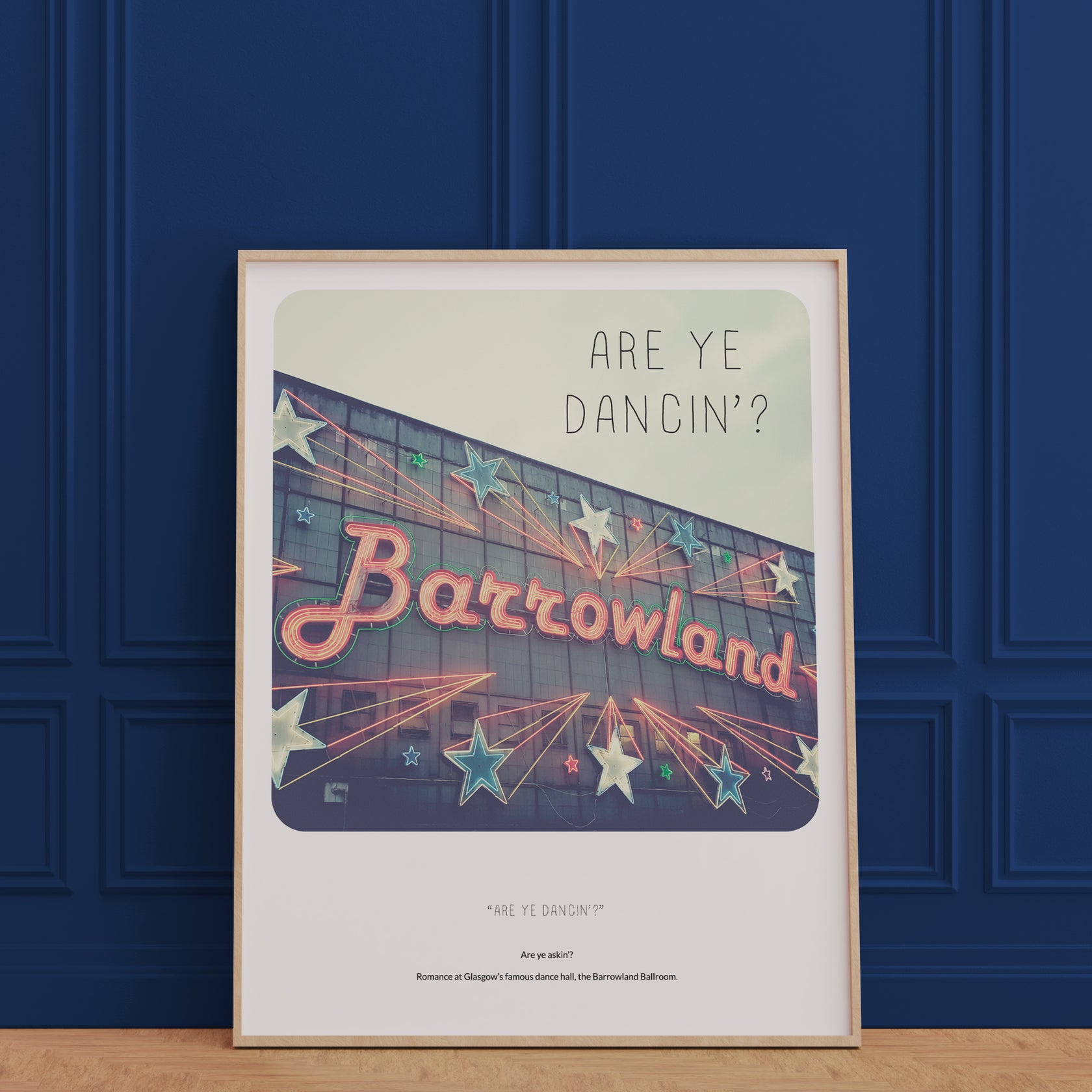 Quirky Scottish Art Prints | Banter Print Barrowland Ballroom – Neon Gray